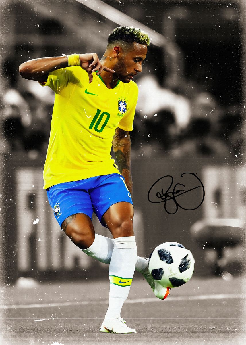 'Signature neymar brazil ' Poster, picture, metal print, paint by kun ...