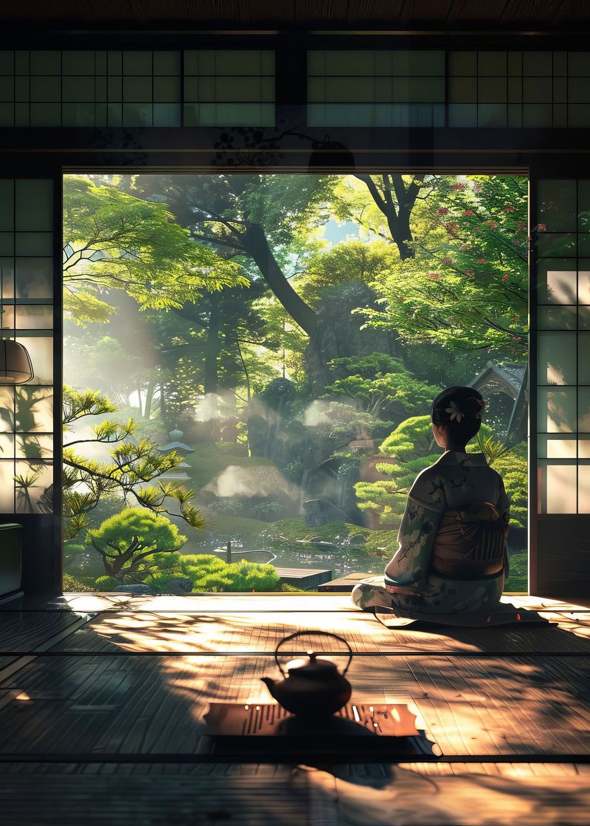 'Japan Zen Garden' Poster, picture, metal print, paint by Hexor | Displate