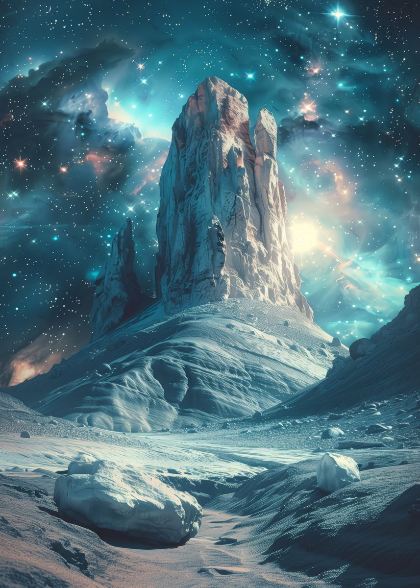 'Starry Alien Landscape' Poster, picture, metal print, paint by Aryan ...