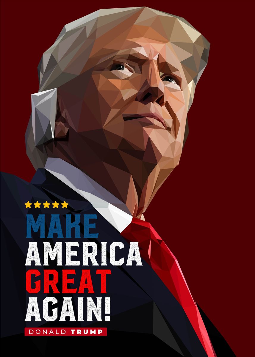 'make america great again' Poster, picture, metal print, paint by ...