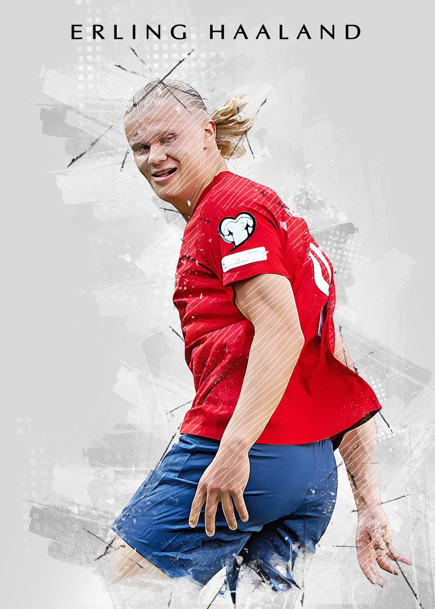 'Erling Haaland' Poster, picture, metal print, paint by SheldonBennett ...