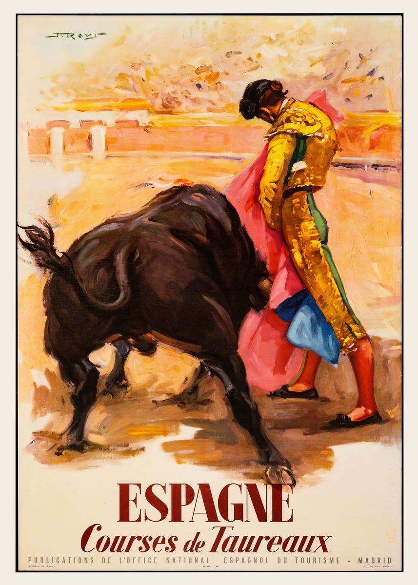 'Bull Fight Spain' Poster, picture, metal print, paint by Steel Canvas ...