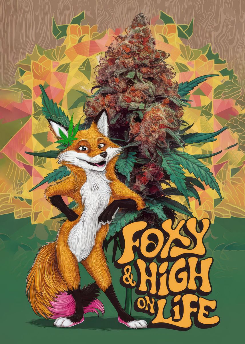 'foxy' Poster, picture, metal print, paint by Kitty Bern | Displate