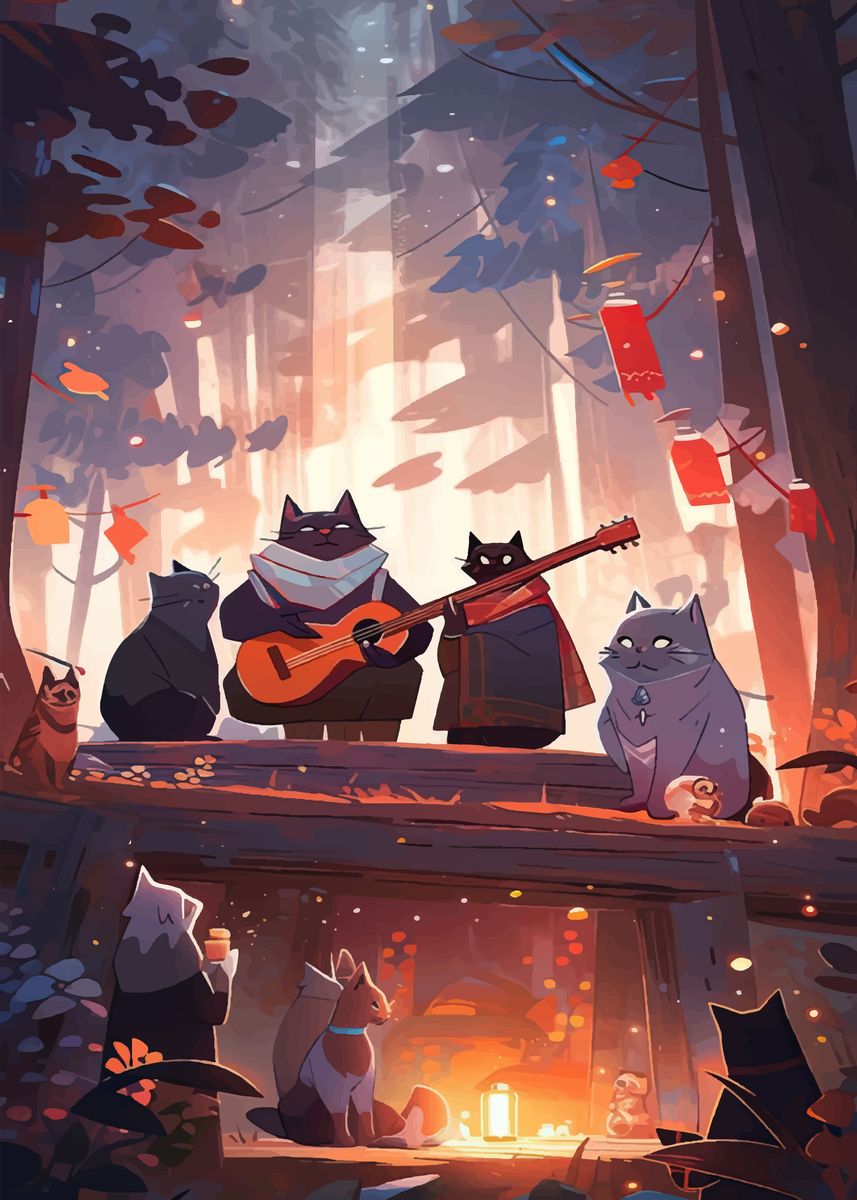 'cute anime' Poster, picture, metal print, paint by kucing manja | Displate