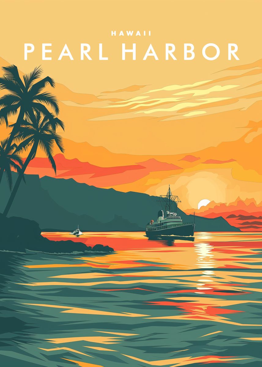 'Pearl Harbor Hawaii' Poster, picture, metal print, paint by Merah ...