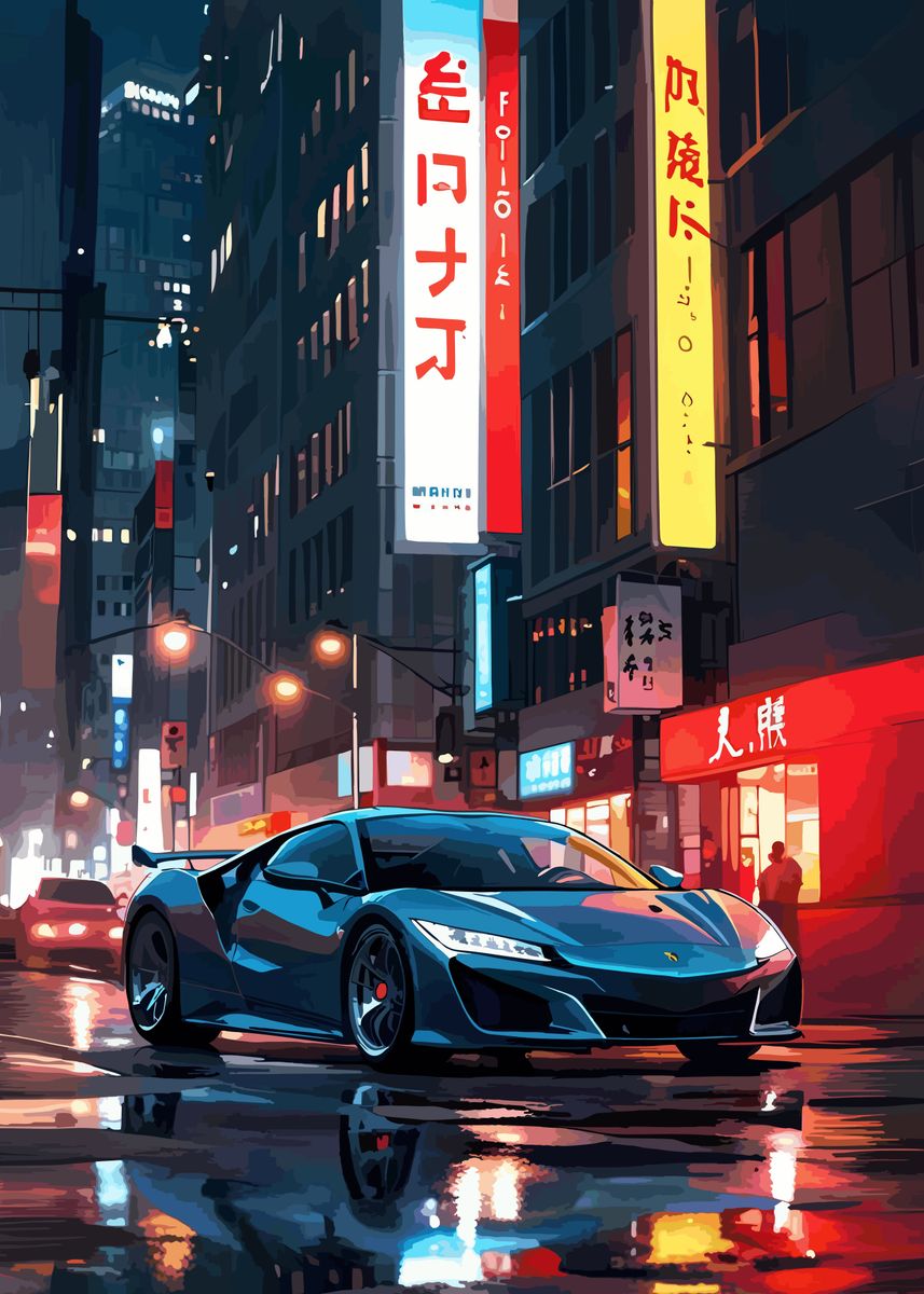 'Acura NSX Car' Poster, picture, metal print, paint by artbynue | Displate