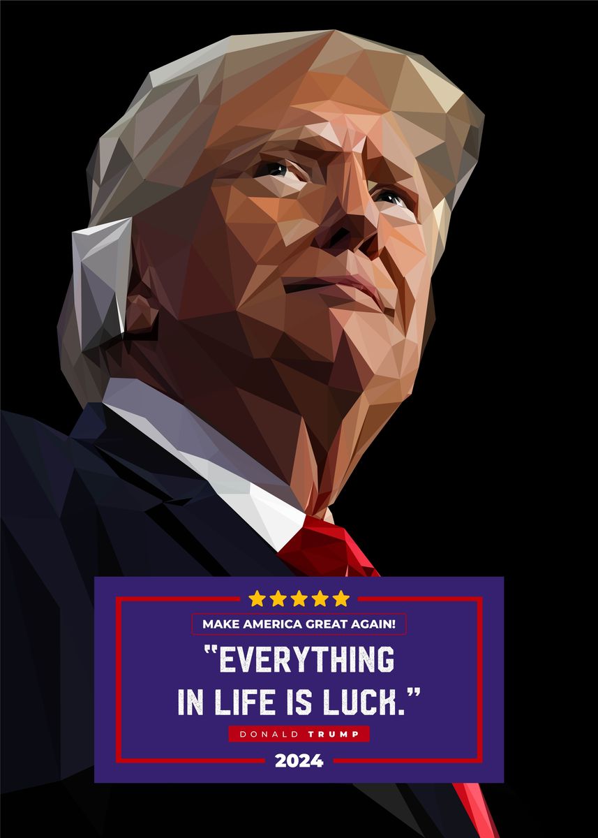 'trump' Poster, picture, metal print, paint by Lowpoly Posters | Displate