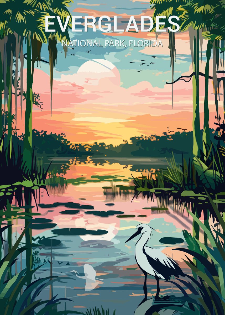 'Everglades National Park' Poster, picture, metal print, paint by Sam ...