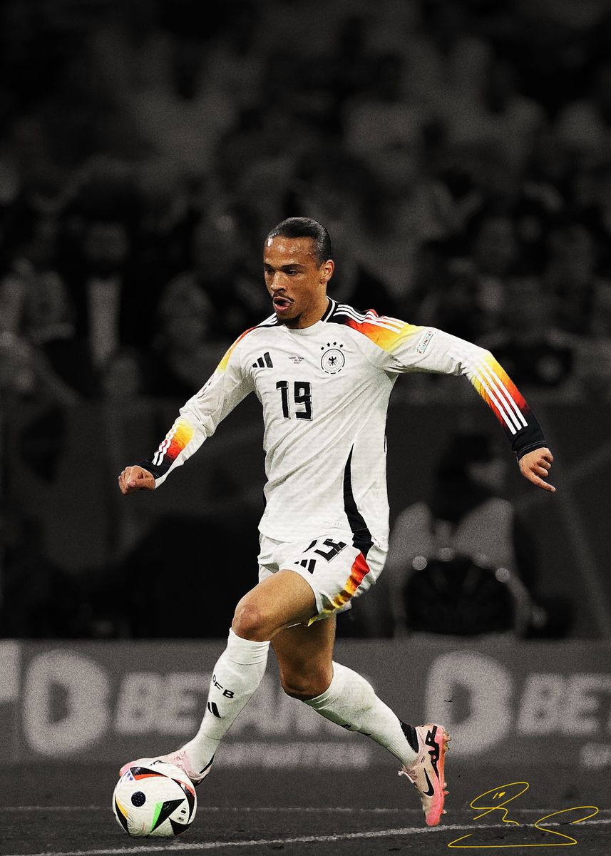 'Leroy Sane ' Poster, picture, metal print, paint by ru ke | Displate