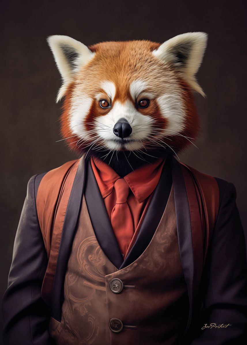 'Red Panda Portrait' Poster, picture, metal print, paint by Clement ...