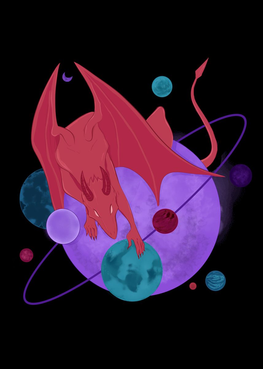 'Planet Dragon' Poster, picture, metal print, paint by Rory Nelson ...
