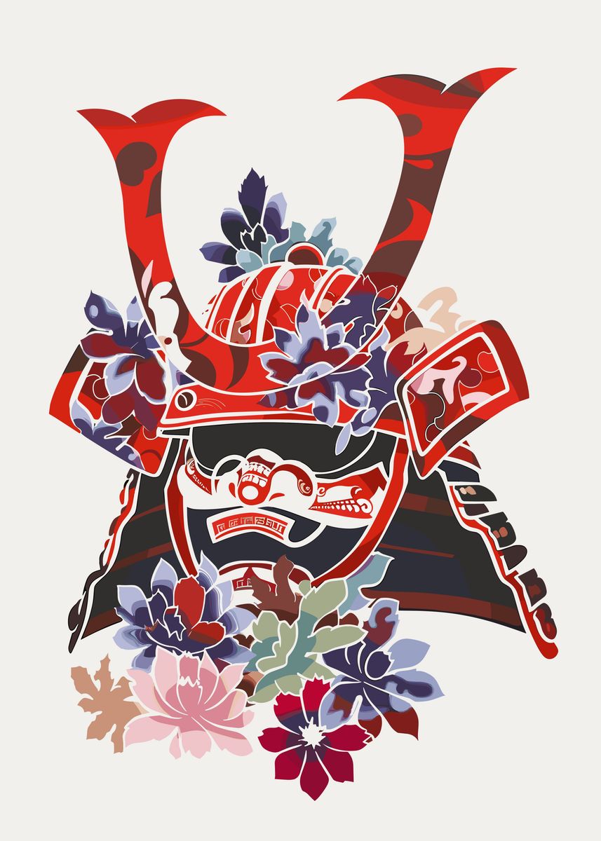 'Samurai Helmet' Poster, picture, metal print, paint by Kai Tanaka ...