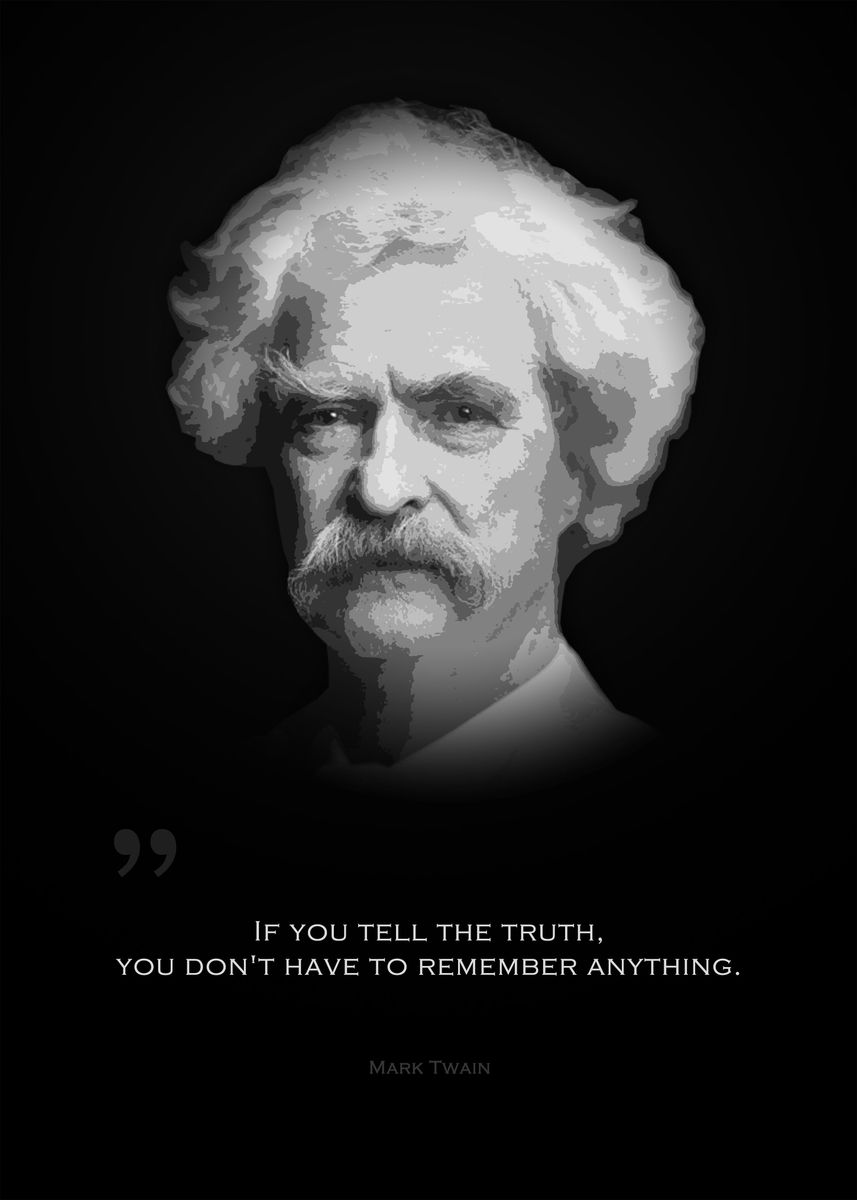 'MARK TWAIN' Poster, picture, metal print, paint by Chris | Displate