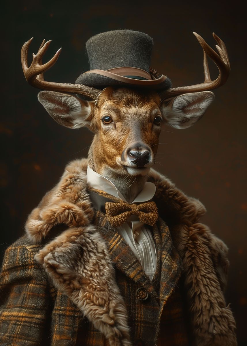 'Renaissance Vintage Stag' Poster, picture, metal print, paint by ...