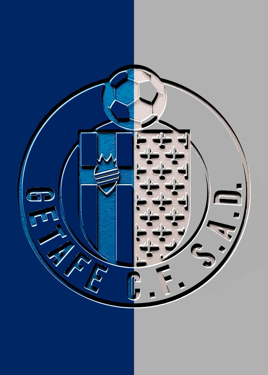 'Getafe Flag Logo' Poster, picture, metal print, paint by Roger | Displate