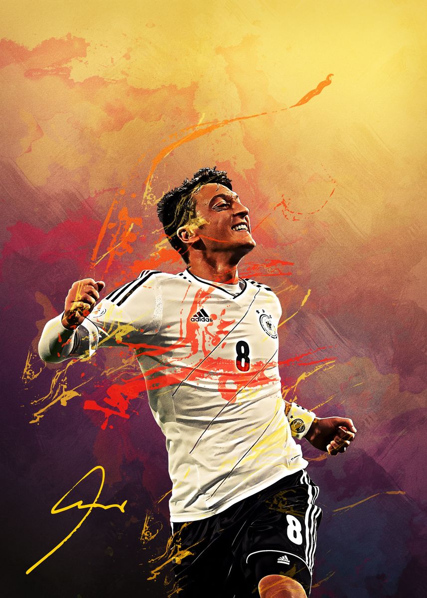 'Mesut Ozil ' Poster, picture, metal print, paint by Brian John | Displate