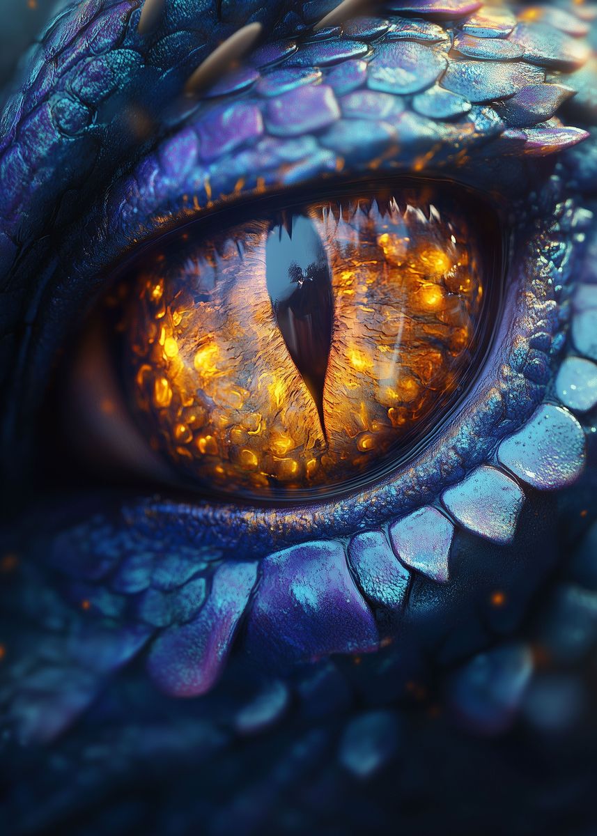 'Space Dragon Eye' Poster, picture, metal print, paint by Ander HaRRy ...