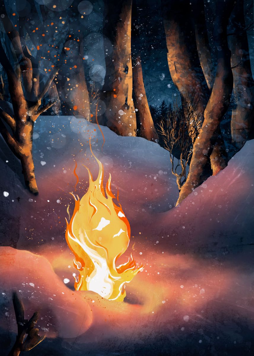 'Fire Boi' Poster, picture, metal print, paint by Isabel Cousine | Displate