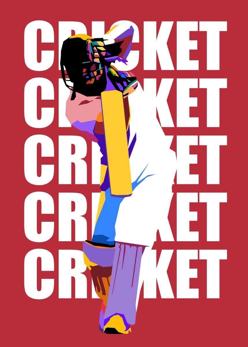 'Cricket Pop Art' Poster, picture, metal print, paint by Ro | Displate
