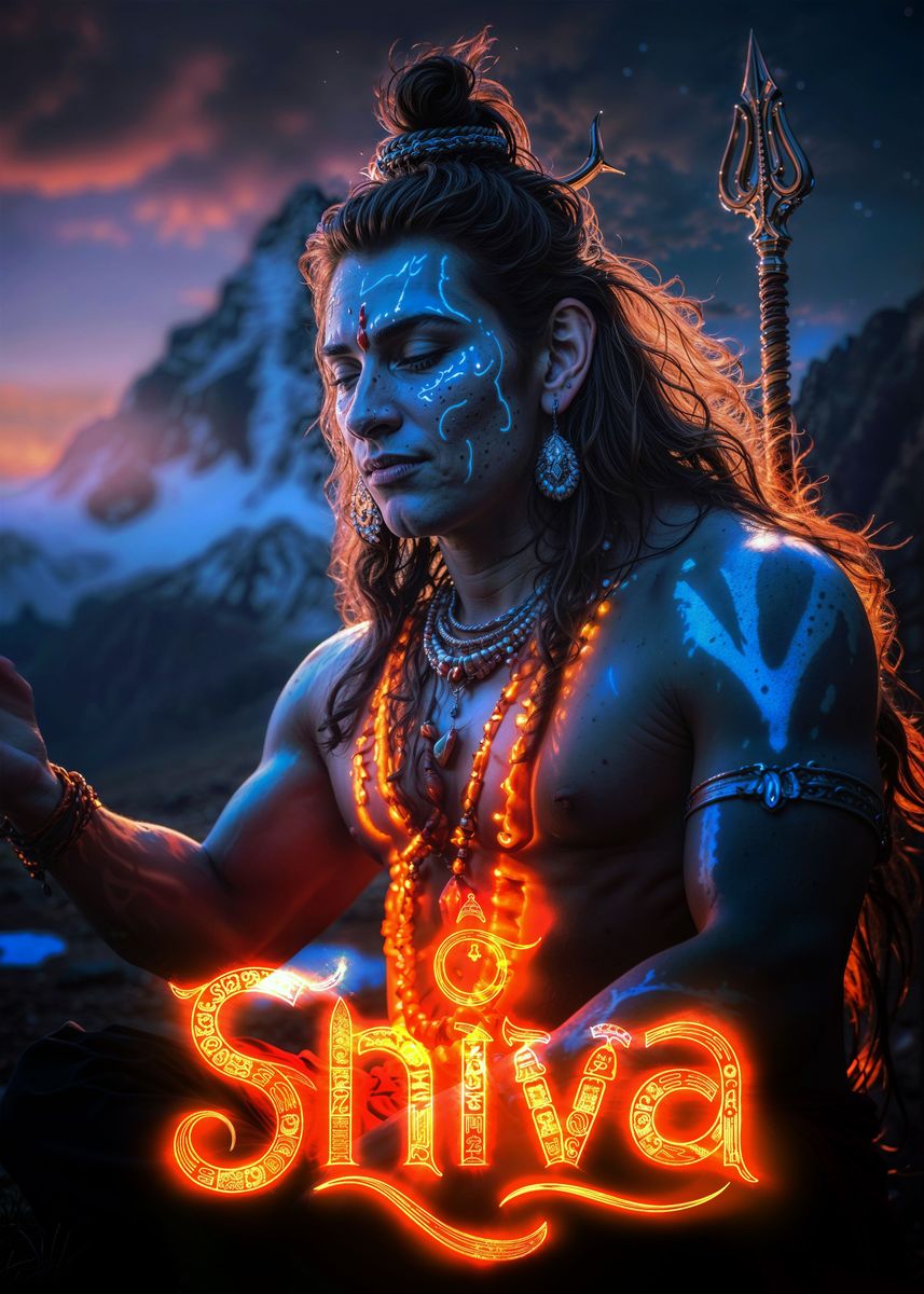 'SHIVA' Poster, picture, metal print, paint by Bruno Macedo | Displate