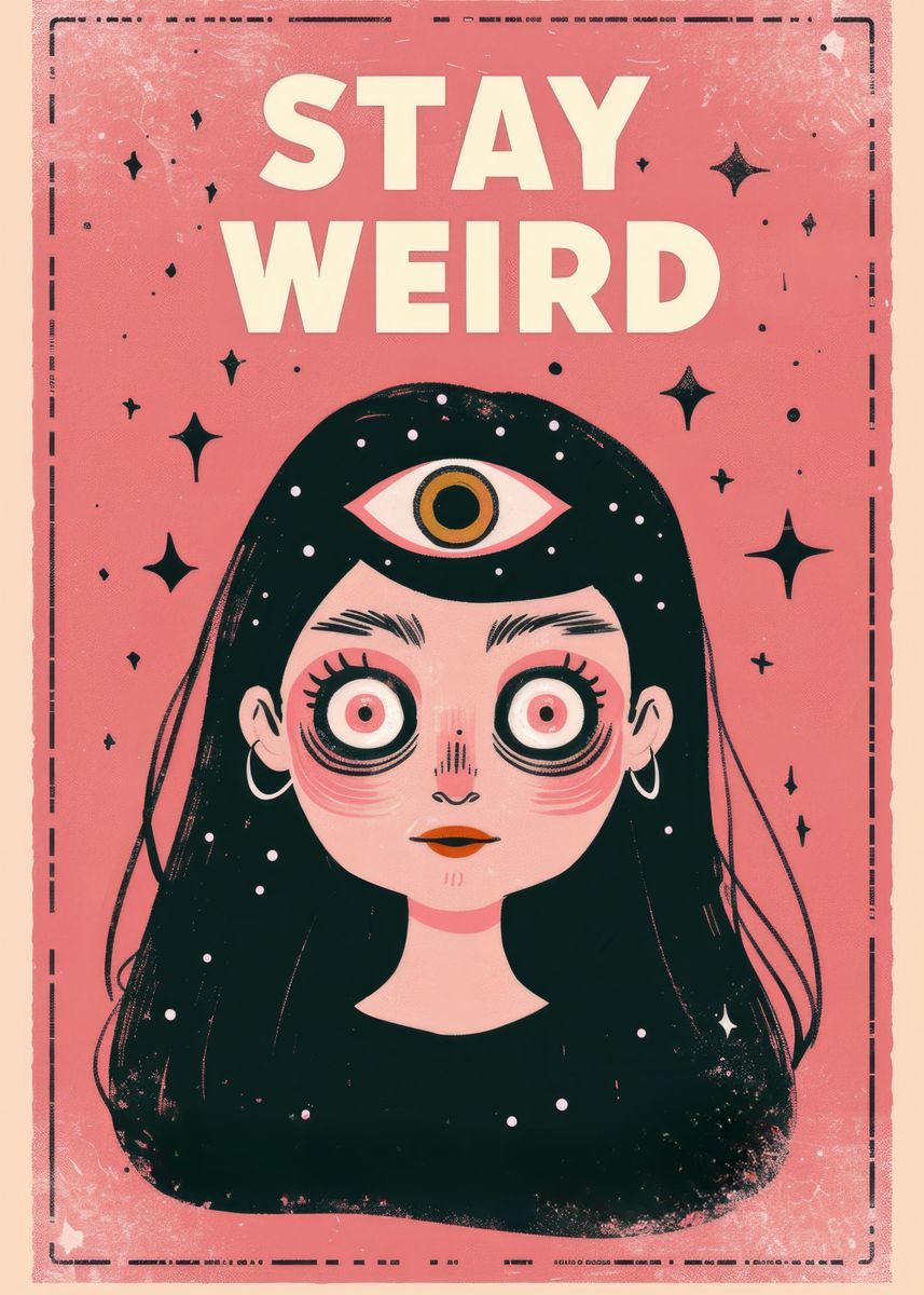 'Stay Weird 3 Eyed Witch ' Poster, picture, metal print, paint by ...