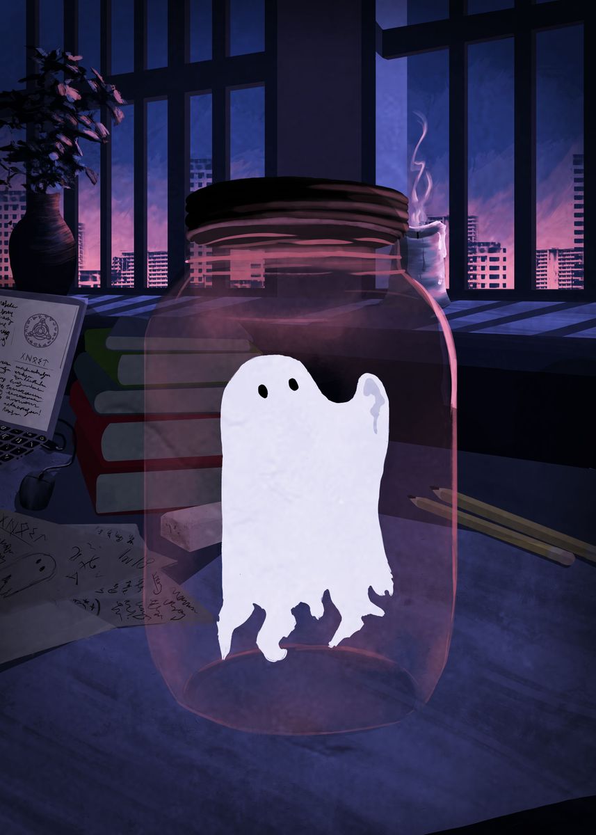 'Ghost in a Jar' Poster, picture, metal print, paint by Isabel Cousine ...