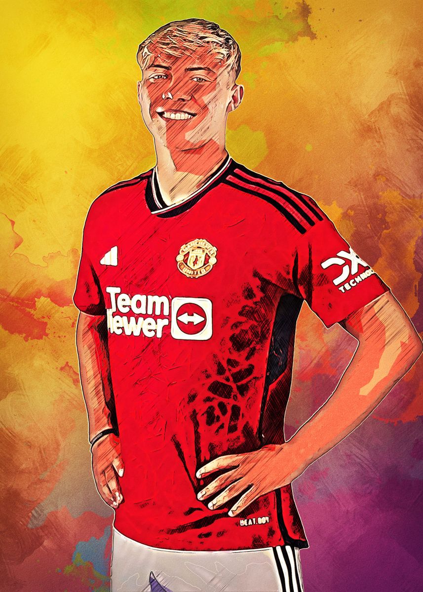 'Rasmus Hojlund' Poster, picture, metal print, paint by JosiahVeum ...