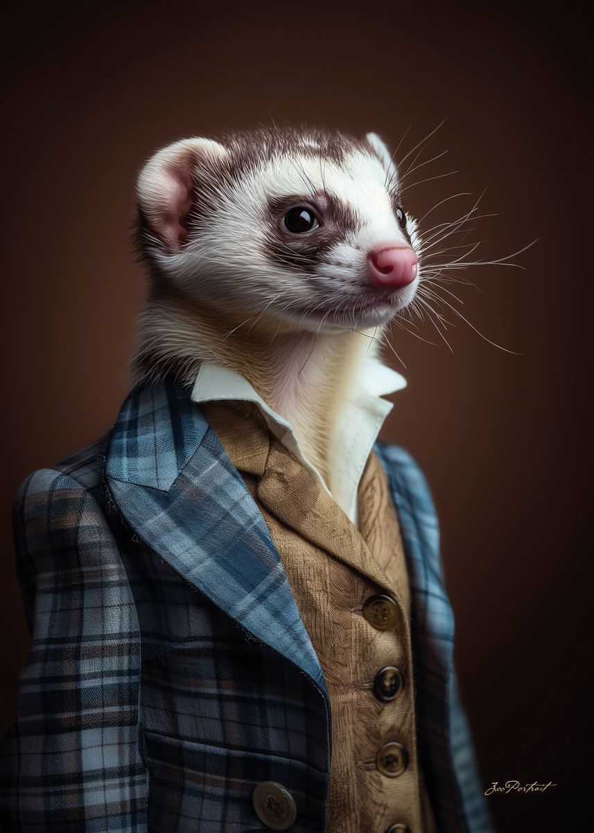 'Ferret Portrait' Poster, picture, metal print, paint by Clement ...