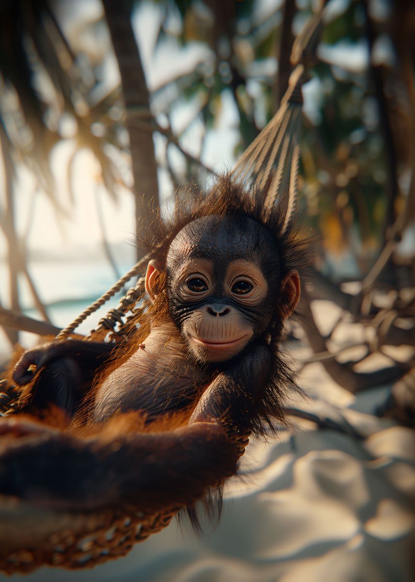 'Chill like an ape' Poster, picture, metal print, paint by Nebelschaf ...