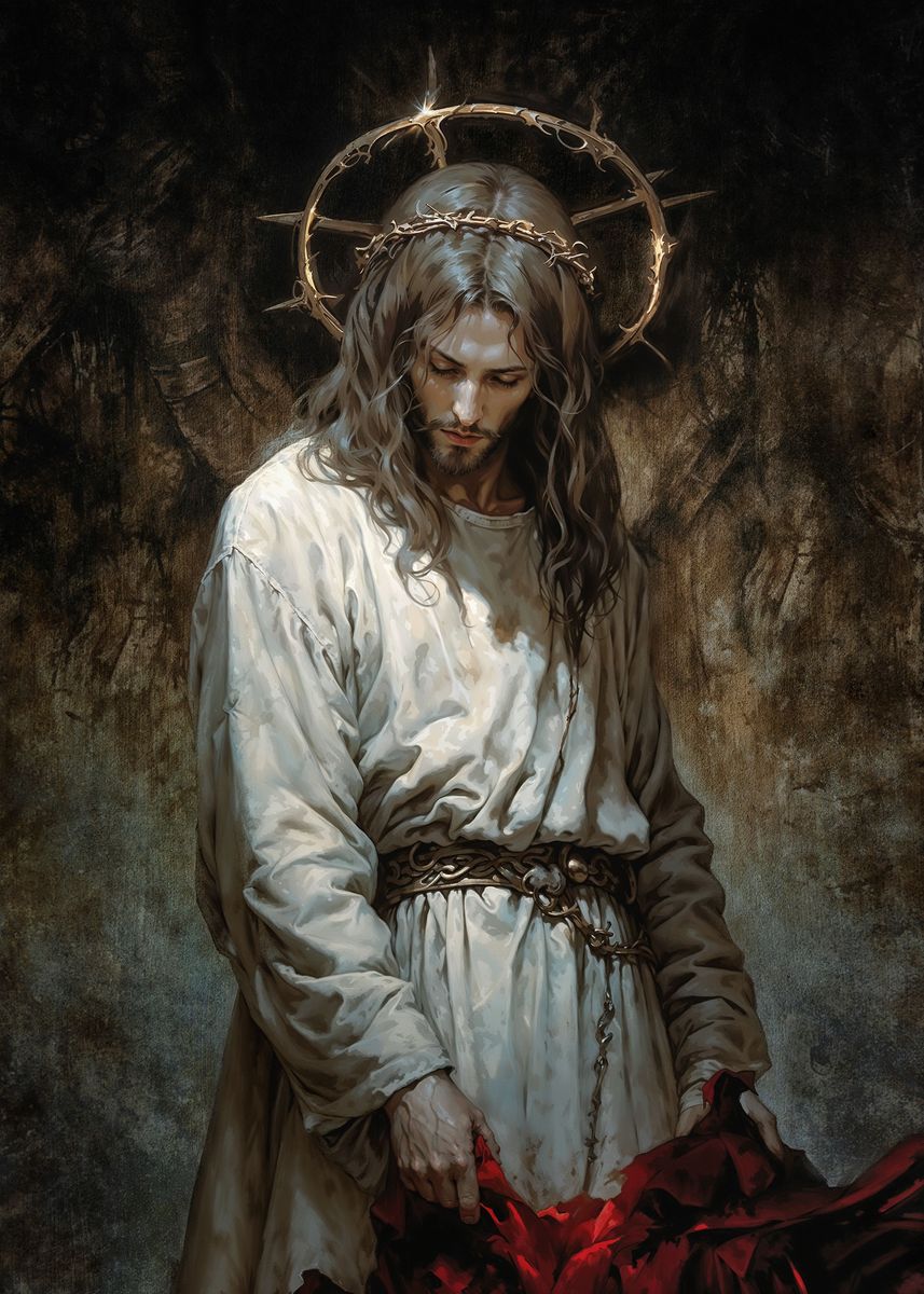 'Jesus' Poster, picture, metal print, paint by Alice White Milano ...