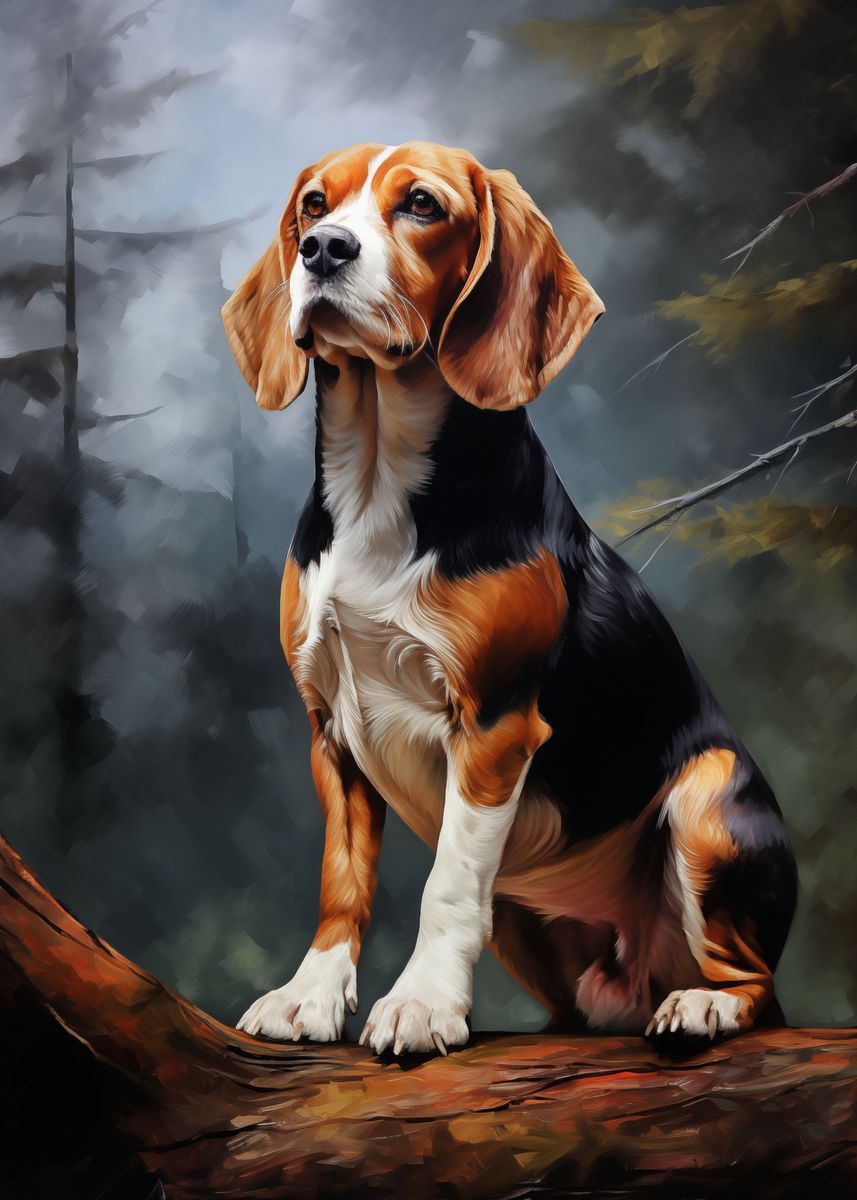 'Beagle' Poster, picture, metal print, paint by PetsArt Design | Displate