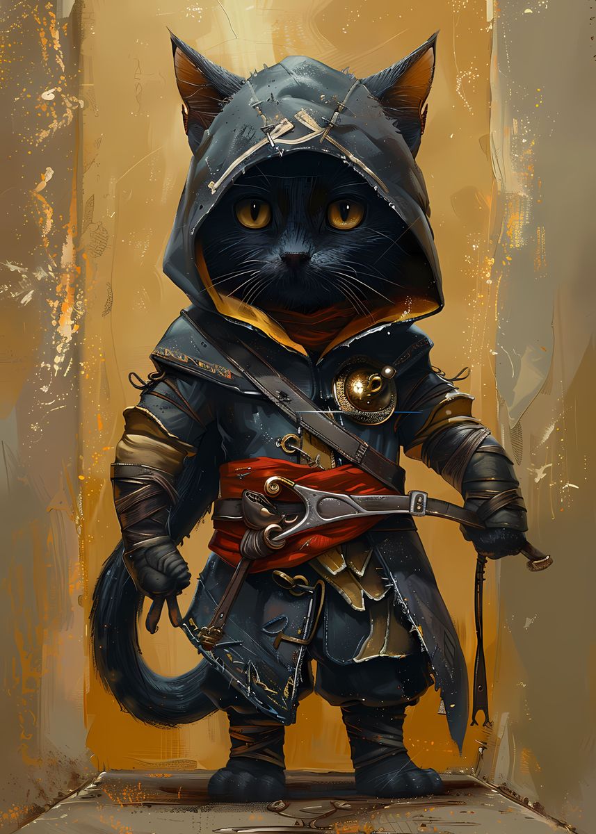 'Assassins Chibi Cat' Poster, picture, metal print, paint by Autophil ...