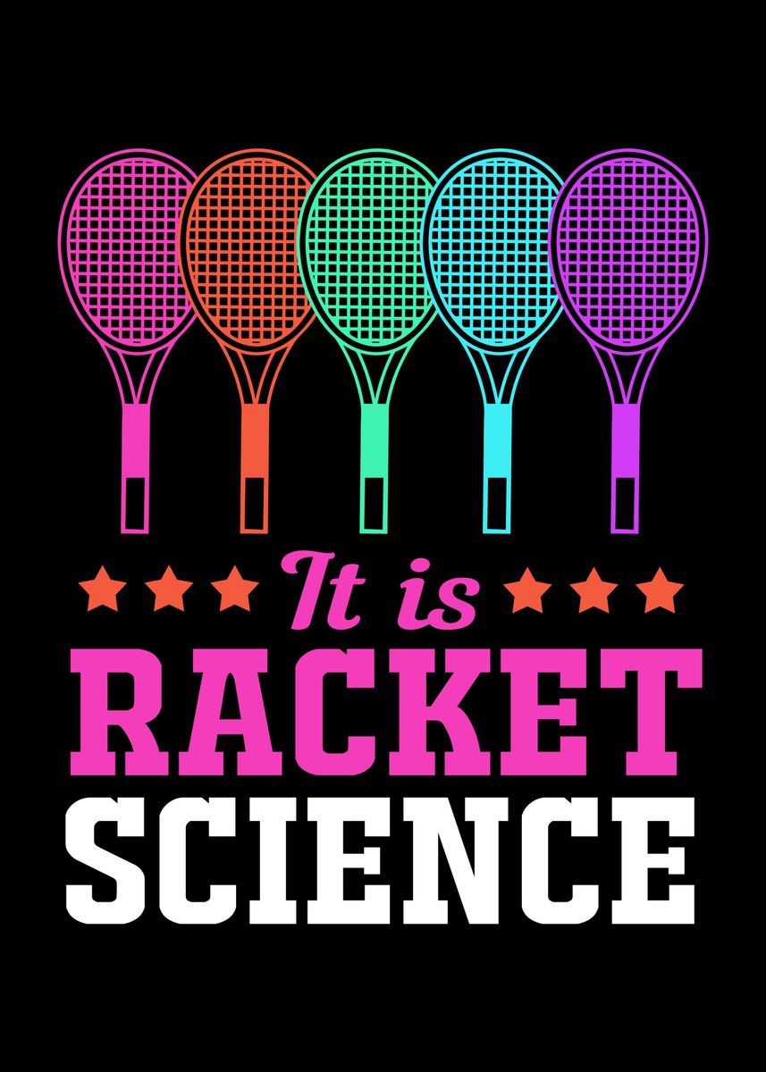 'Racket Science Badminton' Poster, picture, metal print, paint by ...