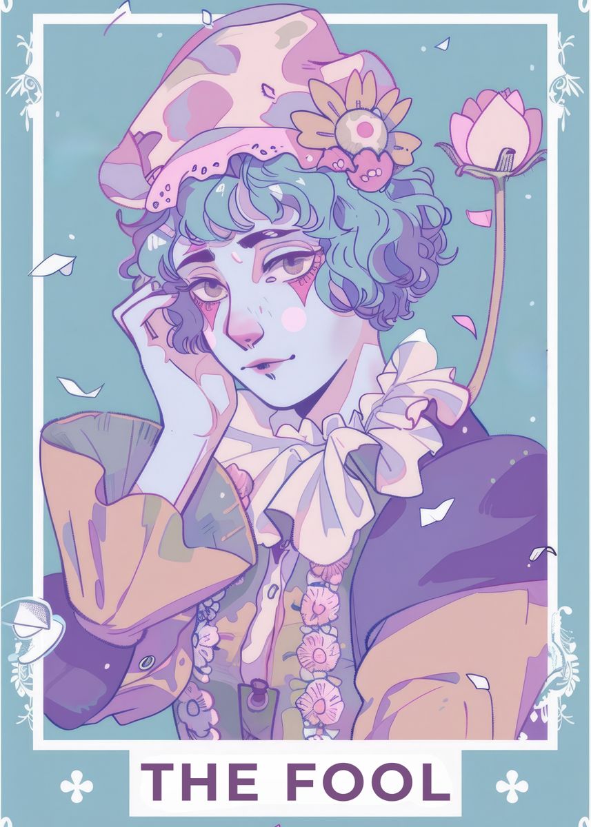 'The FOOL Anime Tarot Card' Poster, picture, metal print, paint by ...