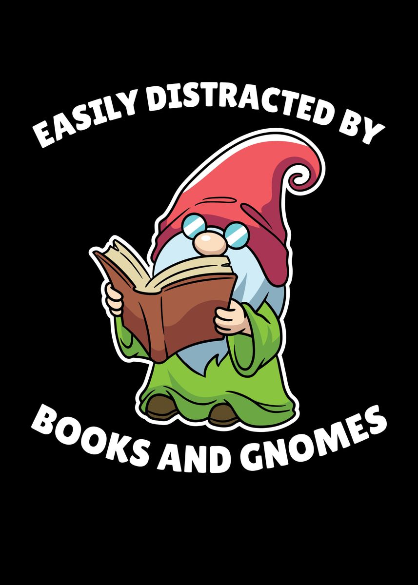 'Distracted Books Gnomes' Poster, picture, metal print, paint by Mooon ...