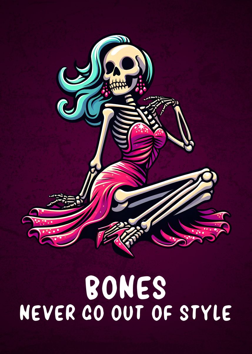 'Funny Skeleton Bones Humor' Poster, picture, metal print, paint by ...