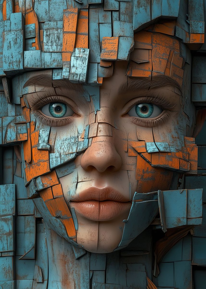 'Fragmented Beauty' Poster, picture, metal print, paint by Blazeless ...