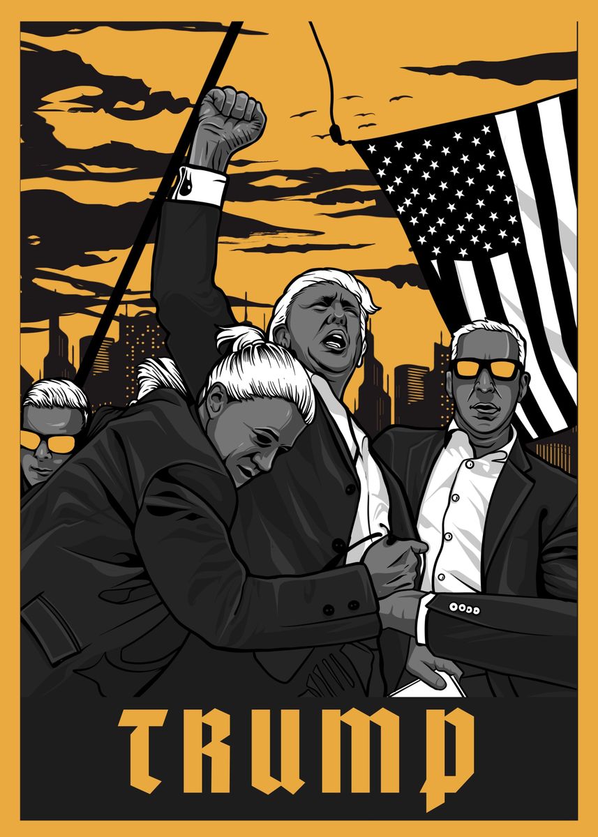 'President Donald Trump' Poster, picture, metal print, paint by sinnois ...