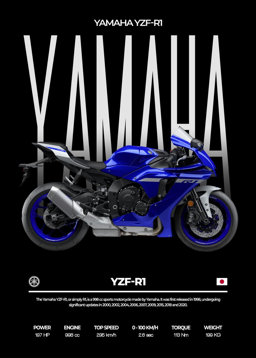 'Yamaha YZF R1' Poster, picture, metal print, paint by Conceptual ...