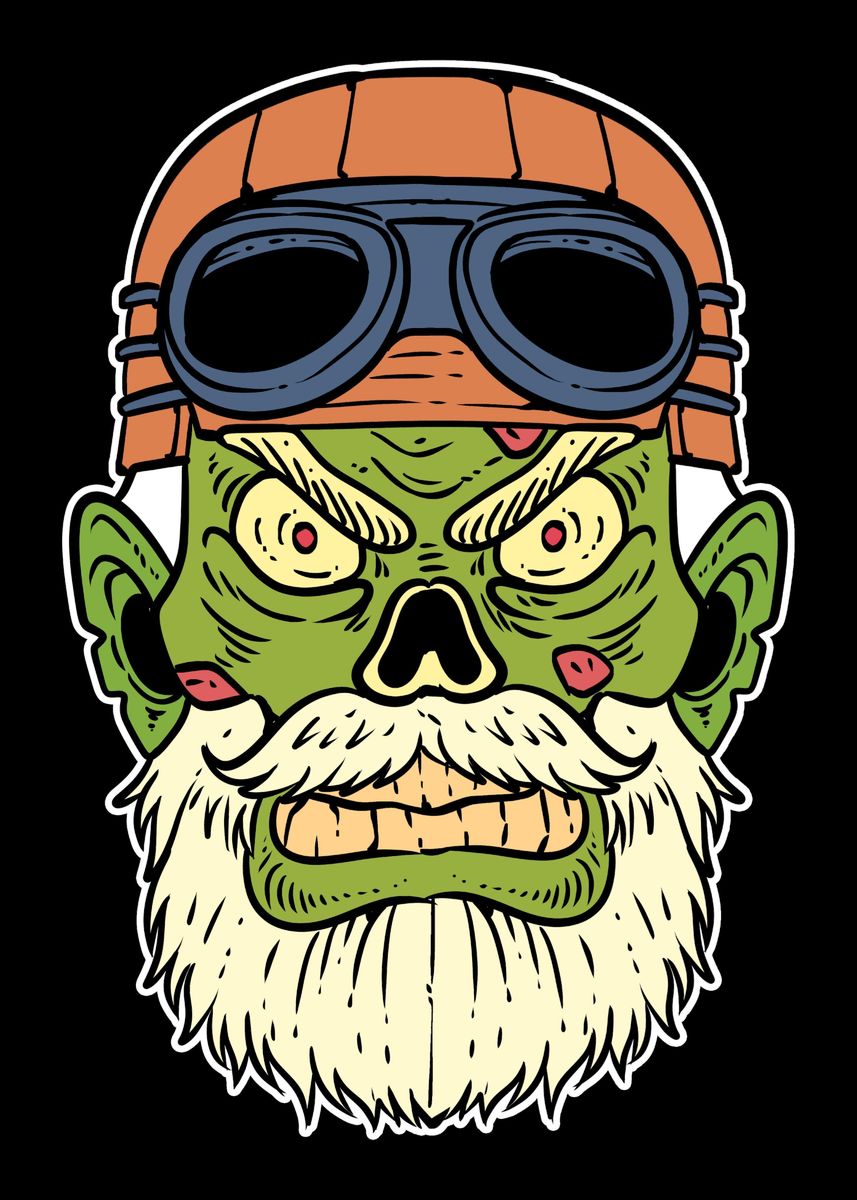 'Biker Zombie Motorcyclist ' Poster, picture, metal print, paint by ...