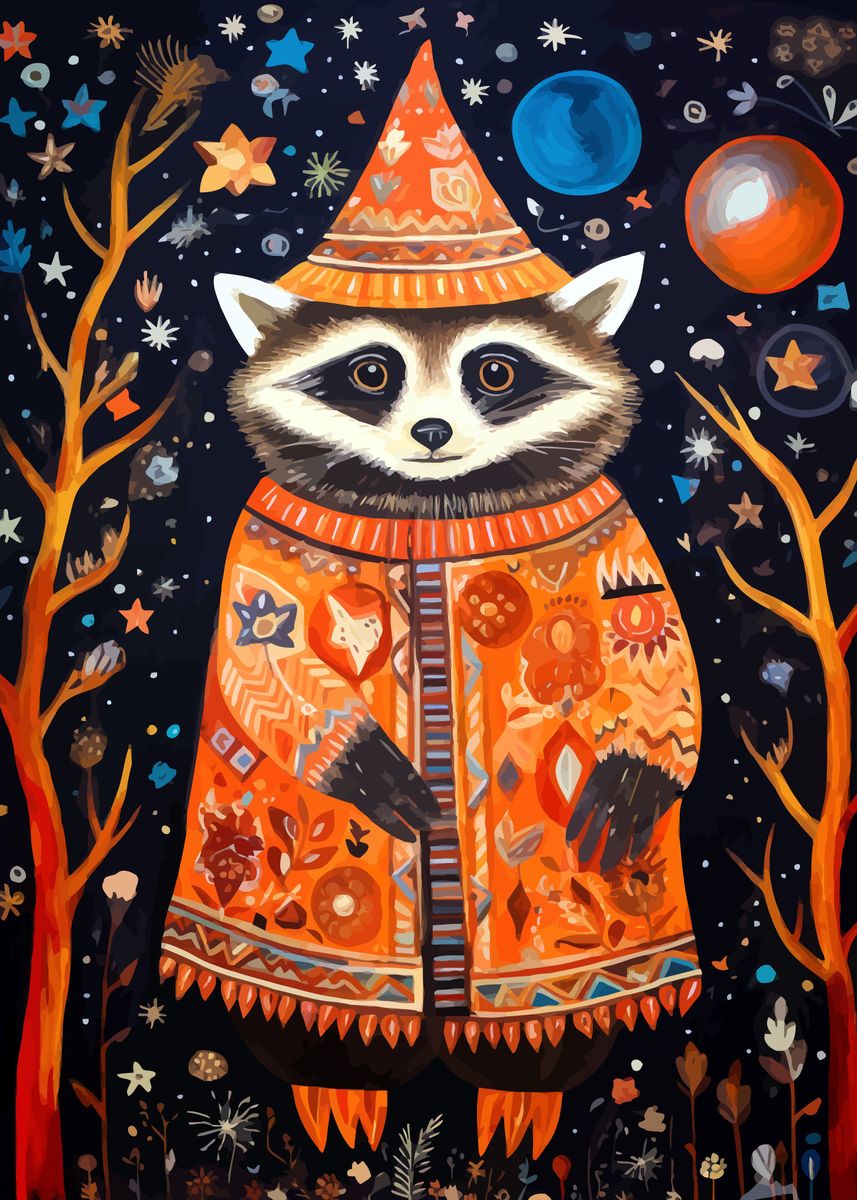 'CUTE RACCOON' Poster, picture, metal print, paint by mystore for ...