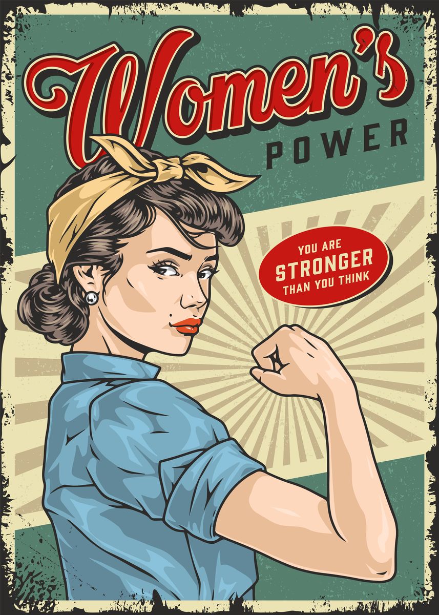 'Womens Power Pin Up Girl' Poster, picture, metal print, paint by ...