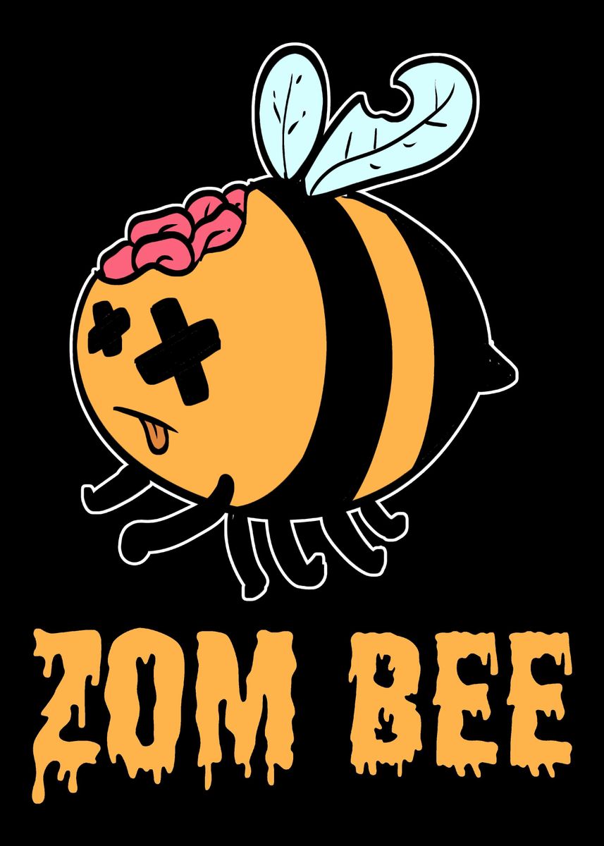 'Zom Bee Honey Farmers Gift' Poster, picture, metal print, paint by ...