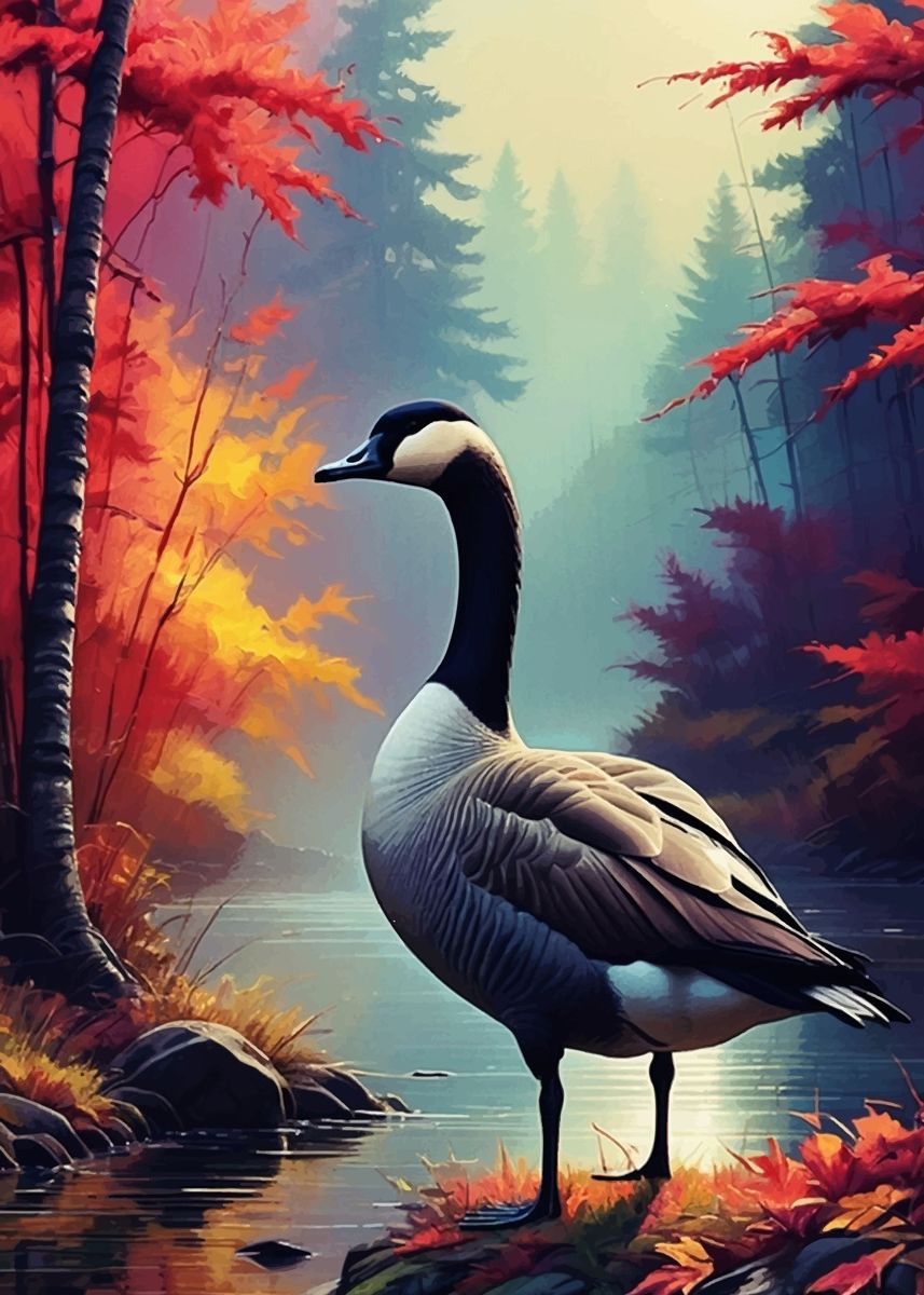 'Canada Goose Painting' Poster, picture, metal print, paint by Dream ...