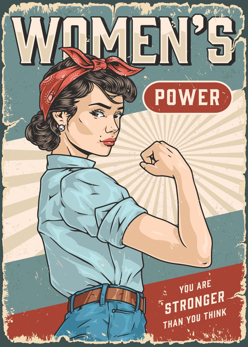 'Womens Power Pin Up Girl' Poster, picture, metal print, paint by ...