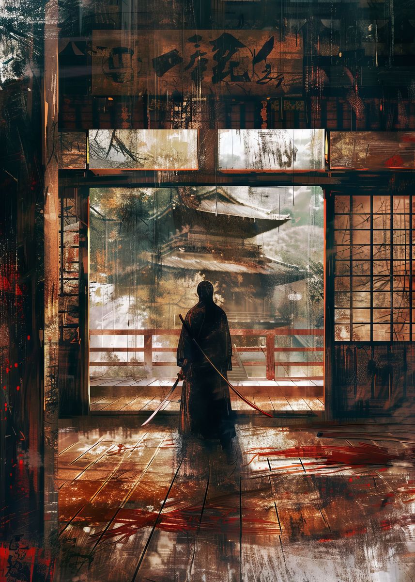 'Japanese Samurai' Poster, picture, metal print, paint by Hexor | Displate