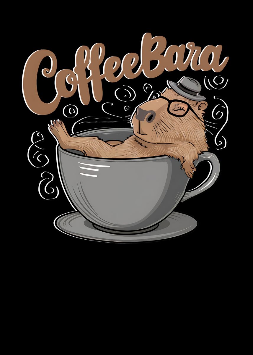 'Coffeebara Coffee Drinker' Poster, picture, metal print, paint by ...