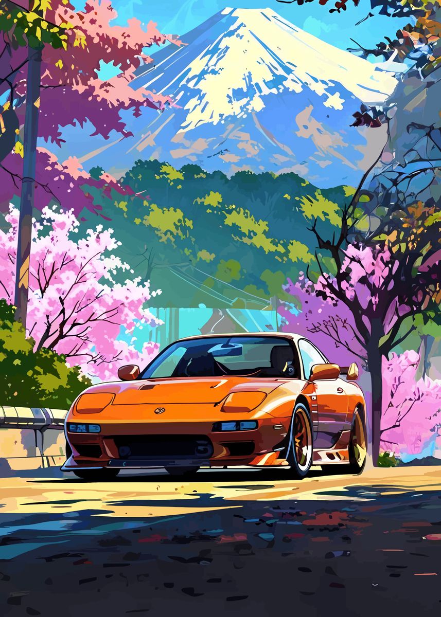 'RX7 Japan' Poster, picture, metal print, paint by Best Selling | Displate