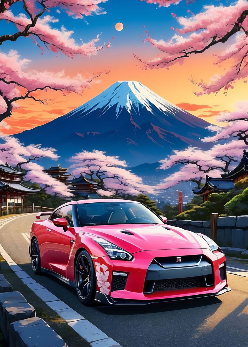 'GTR R35 Fuji Japan' Poster, picture, metal print, paint by Smokey ...