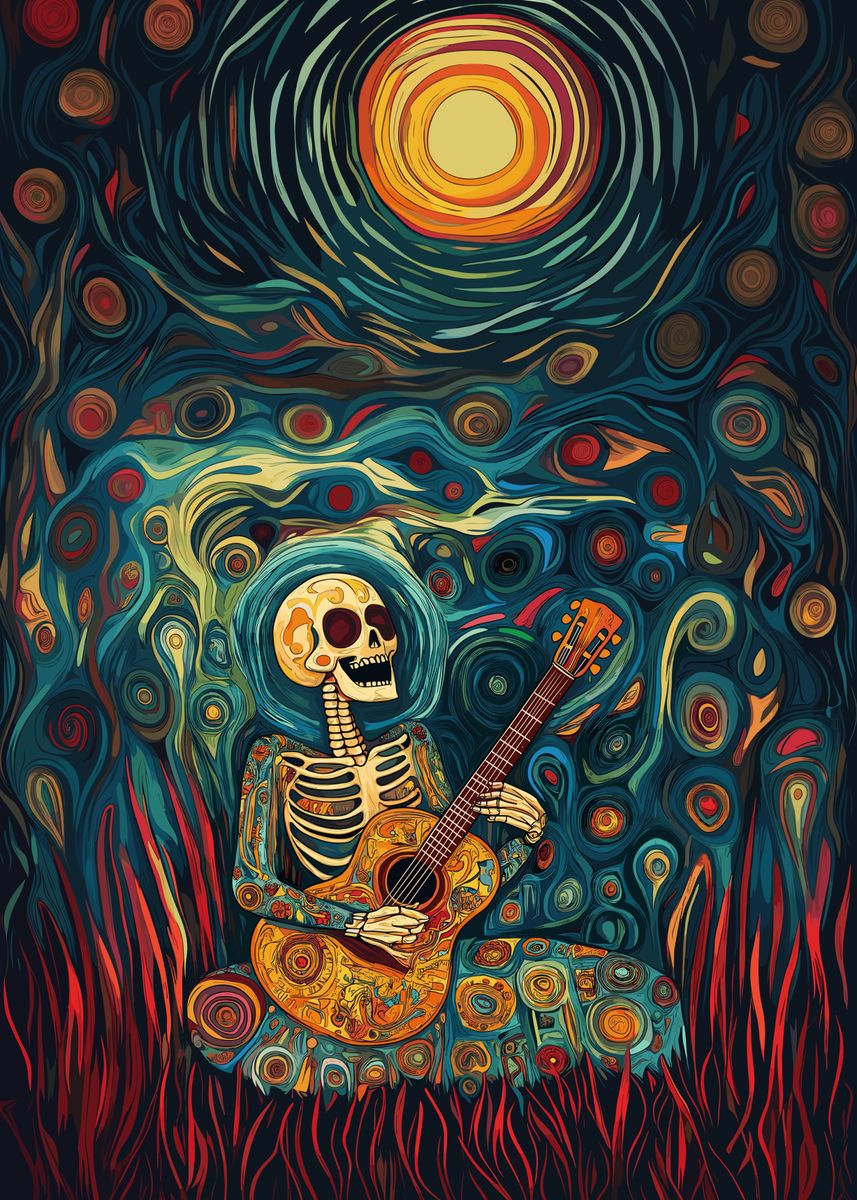 'Guitarist After Life Art' Poster, picture, metal print, paint by Omar ...